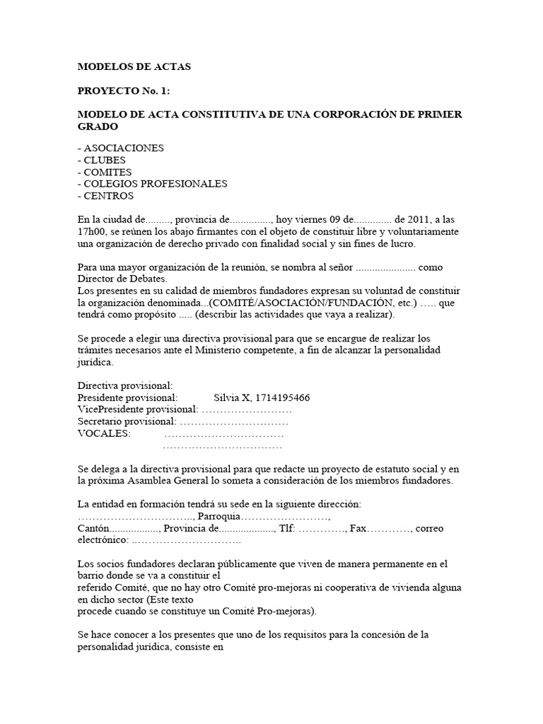 Modelos de Actas | PDF | Gobierno