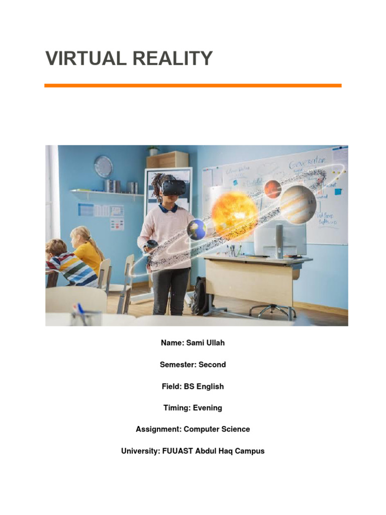 Virtual Reality Computer (Sami) | PDF | Virtual Reality | Simulation