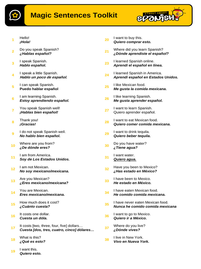 Magic Sentences - Spanish | PDF | Música grabada | Grabación de sonido