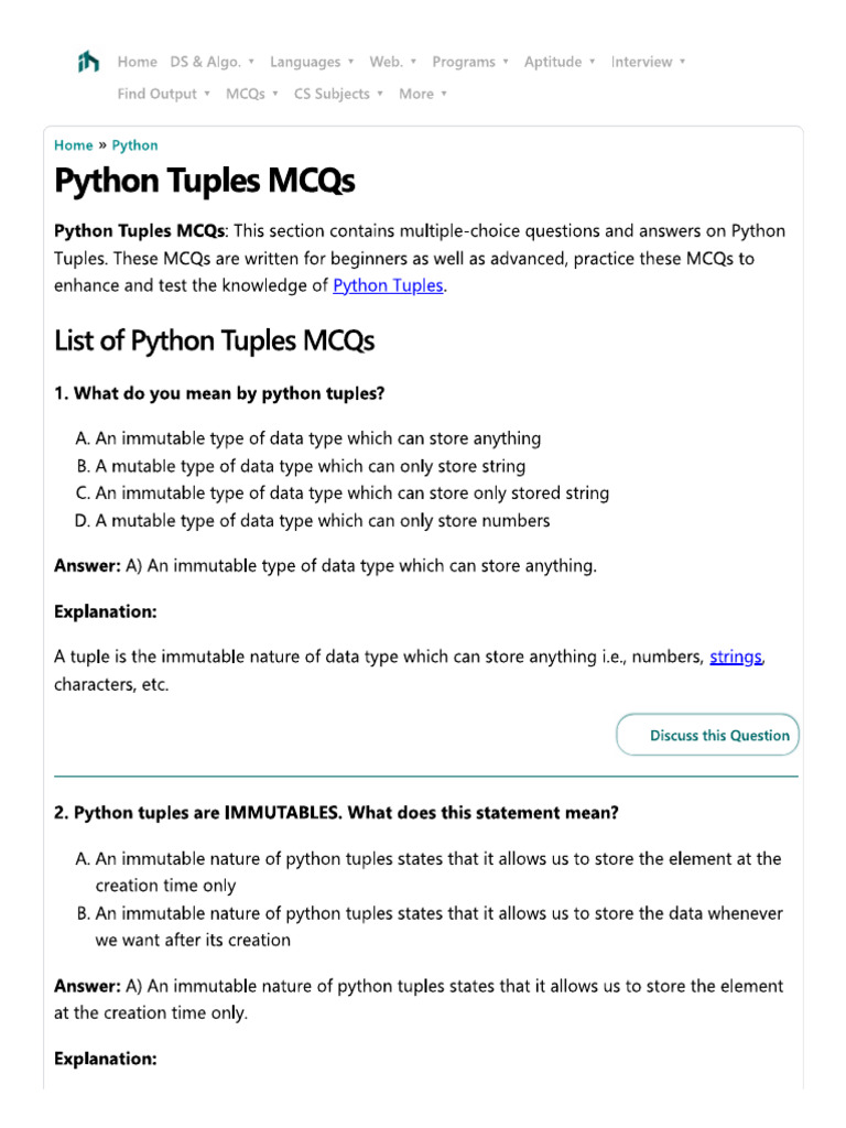 Tuples | PDF Tuples | PDF