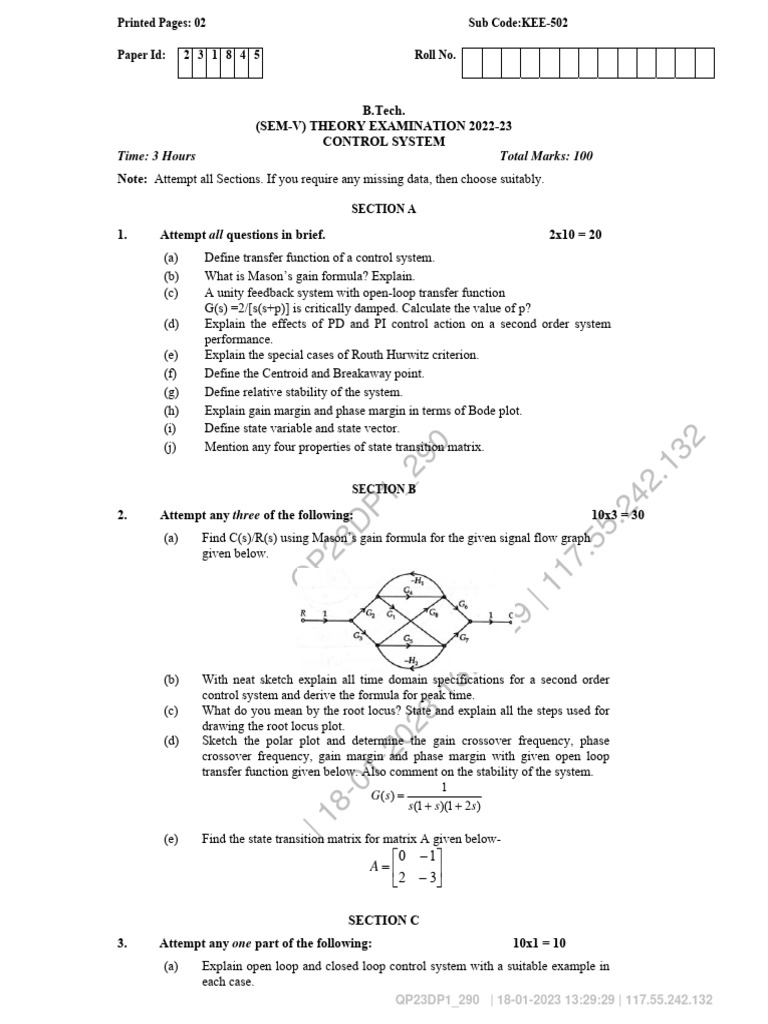Control System Kee502 | PDF | Applied Mathematics | Computer Engineering