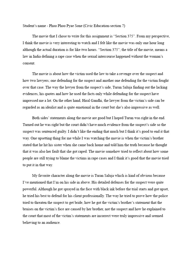 CE Assignment | PDF | Rape | Criminal Law