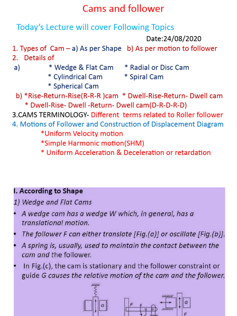 Cam and Follower | PDF | Circle | Acceleration