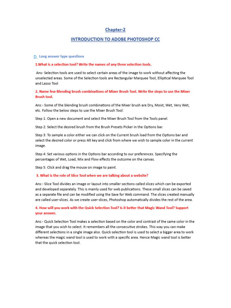 Adobe Photoshop CC Selection Tools Guide | PDF | Computers