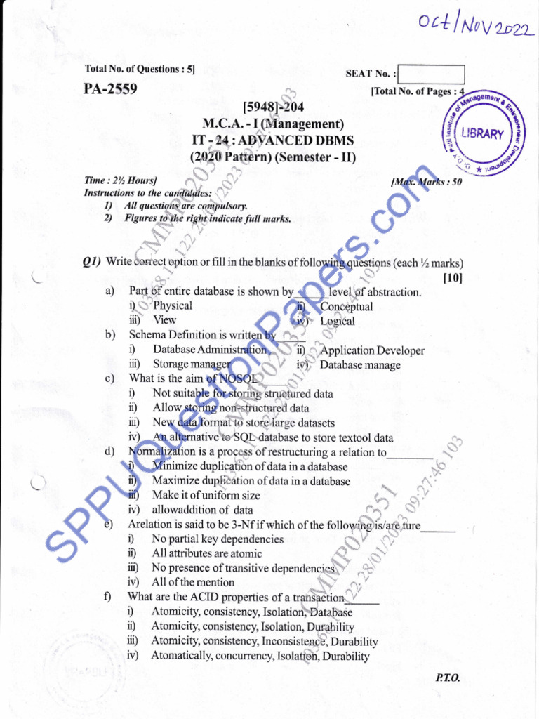 Postgraduate PG - Master Computer Applications Mca - Semester 2 - 2022 ... Postgraduate PG - Master Computer Applications Mca - Semester 2 - 2022 ...