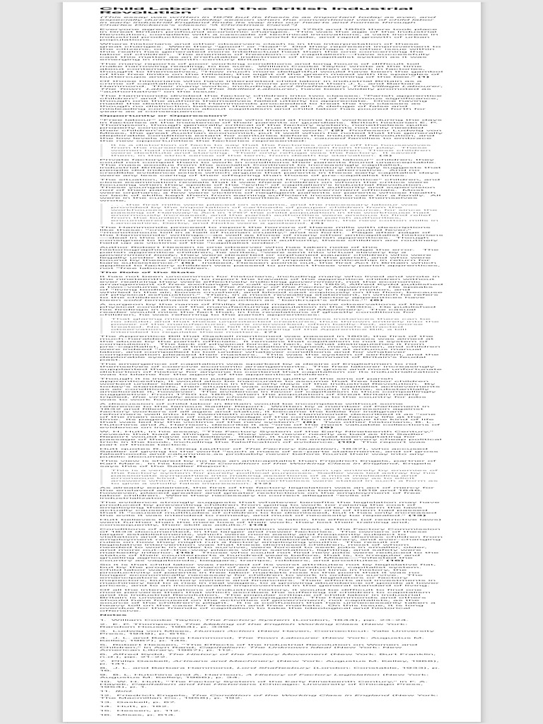 Child Labor in Britain's Industrial Era | PDF | Capitalism | Child Labour