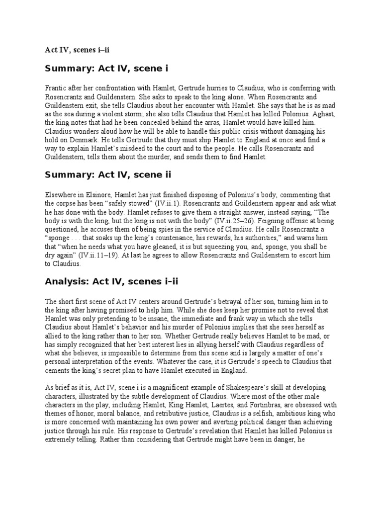 14 Act IV, Scenes I-Ii | PDF | Hamlet | Plays