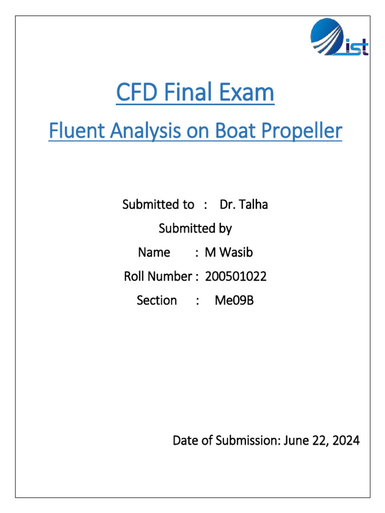 CFD Final Exam Report | PDF