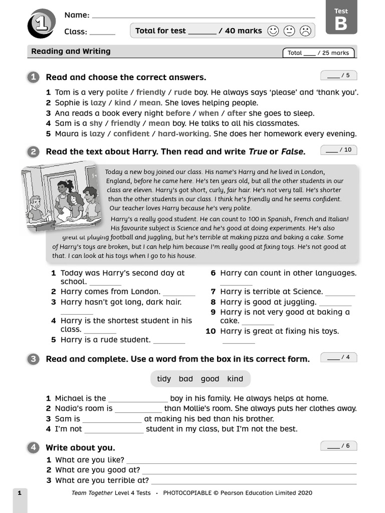 TT4 Tests Unit 1B | PDF