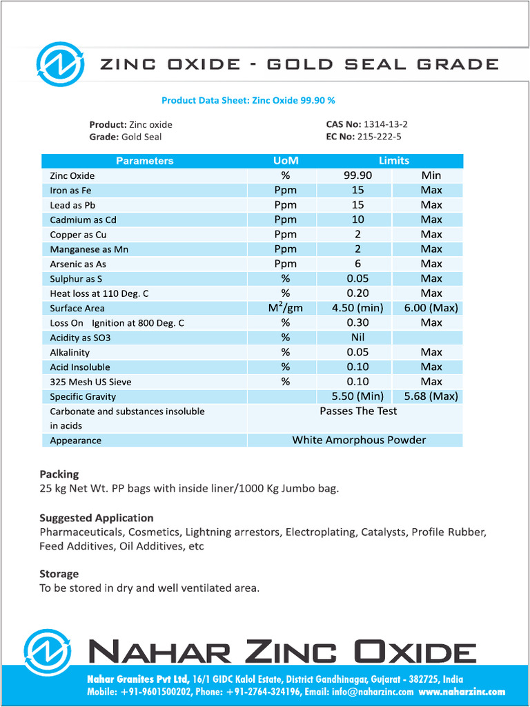 Zincoxide Goldseal | PDF