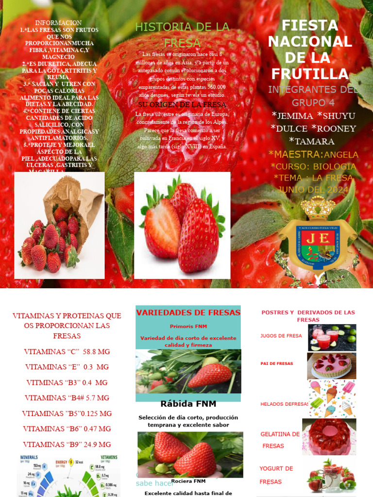 Historia y Beneficios de la Fresa | PDF | Cocina vegana | Plantas ...