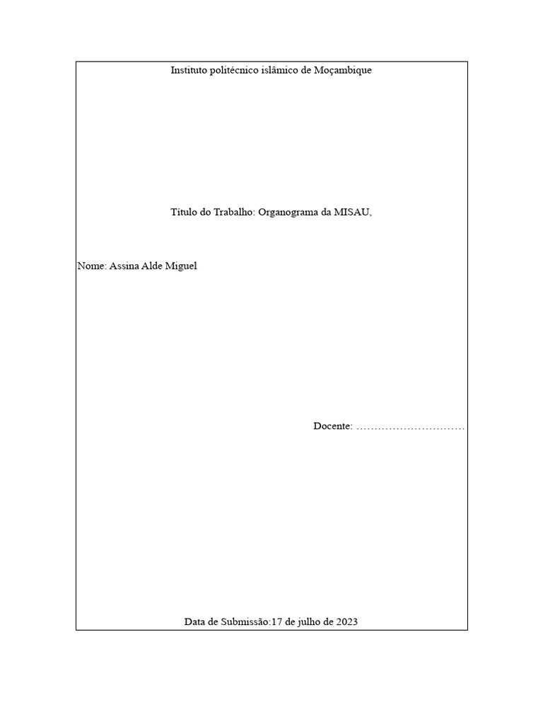 Organograma de Misau | PDF | Comunicação | Ministério (departamento ...