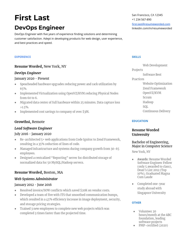 DevOps Engineer - Resume | PDF | Apache Hadoop | World Wide Web DevOps Engineer - Resume | PDF | Apache Hadoop | World Wide Web
