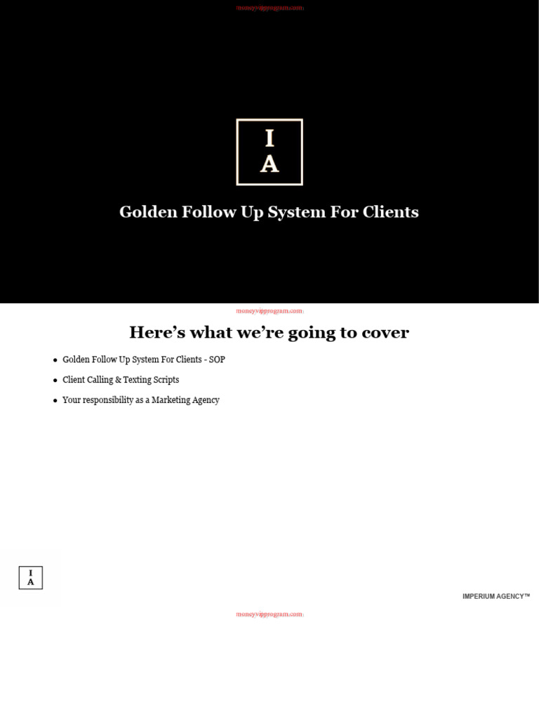 6 Golden Follow Up System For Clients Slides Pdf