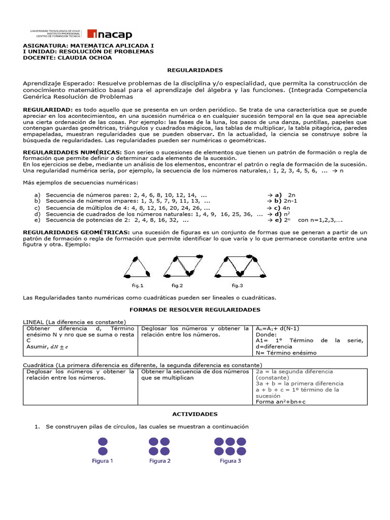 Regularidades Numéricas y Geométricas | PDF | Secuencia | Geometría