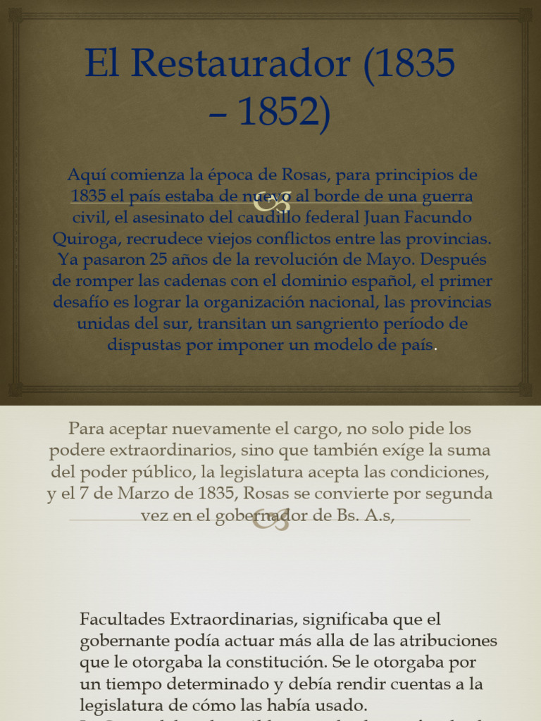 El Restaurador (1835 - 1852) | PDF | Argentina | América del Sur