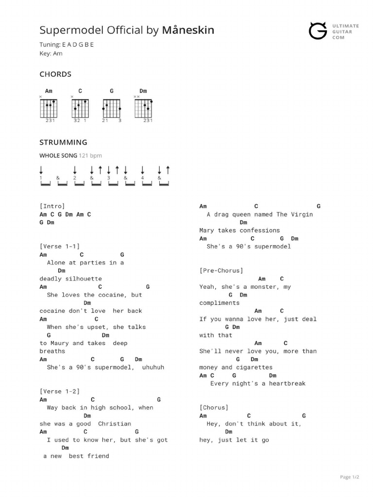 supermodel official chords | PDF