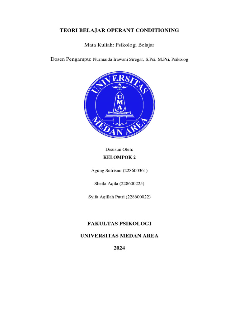 Teori Belajar Operant Conditioning | PDF