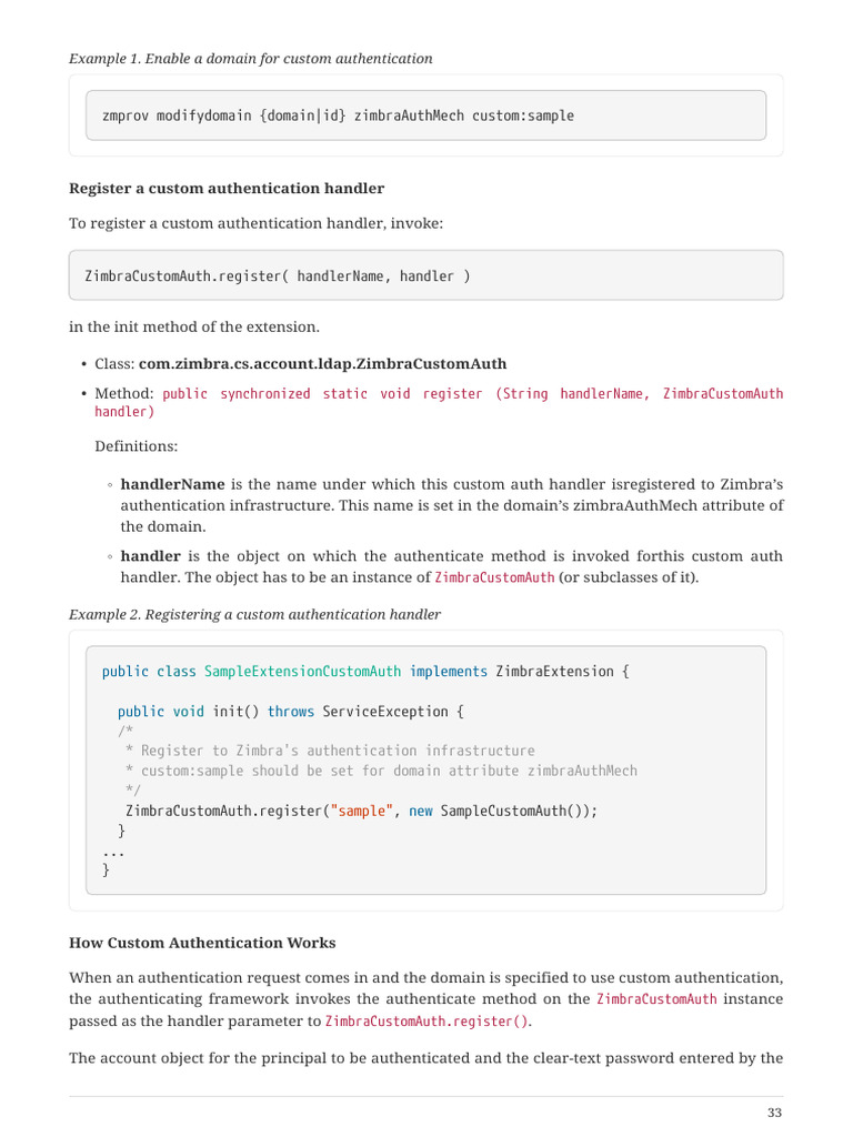 Custom Authentication in Zimbra | PDF | Computers