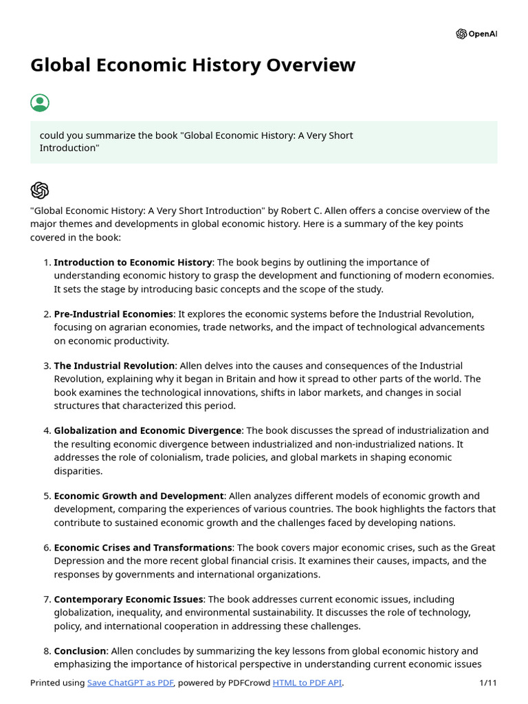 Global Economic History Overview | Download Free PDF | Economic Growth ...
