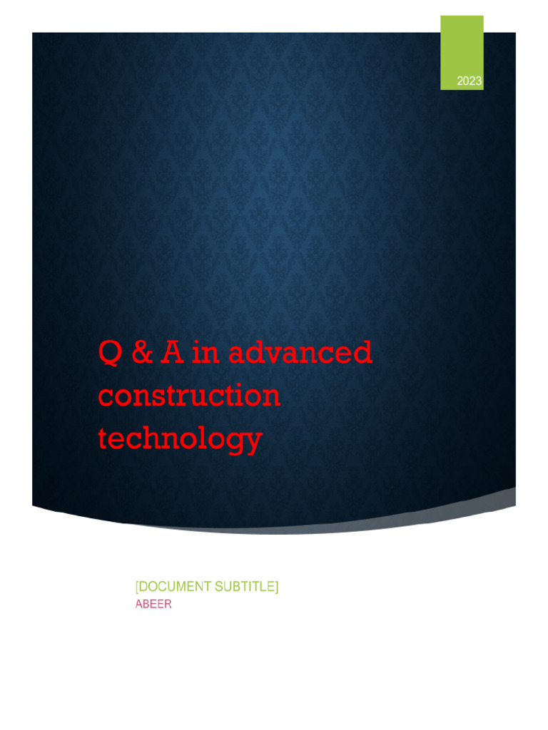 Q and A Advanced Construction Technology | PDF | Internet Of Things ...