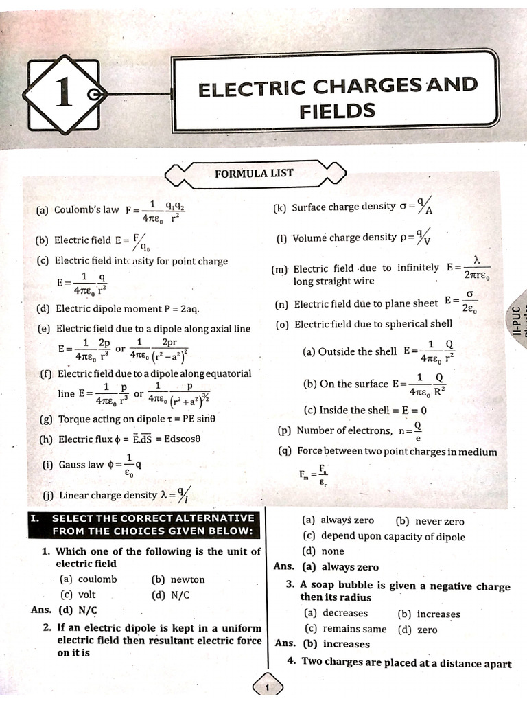 Chapter-1 Charges For Board Exam | PDF