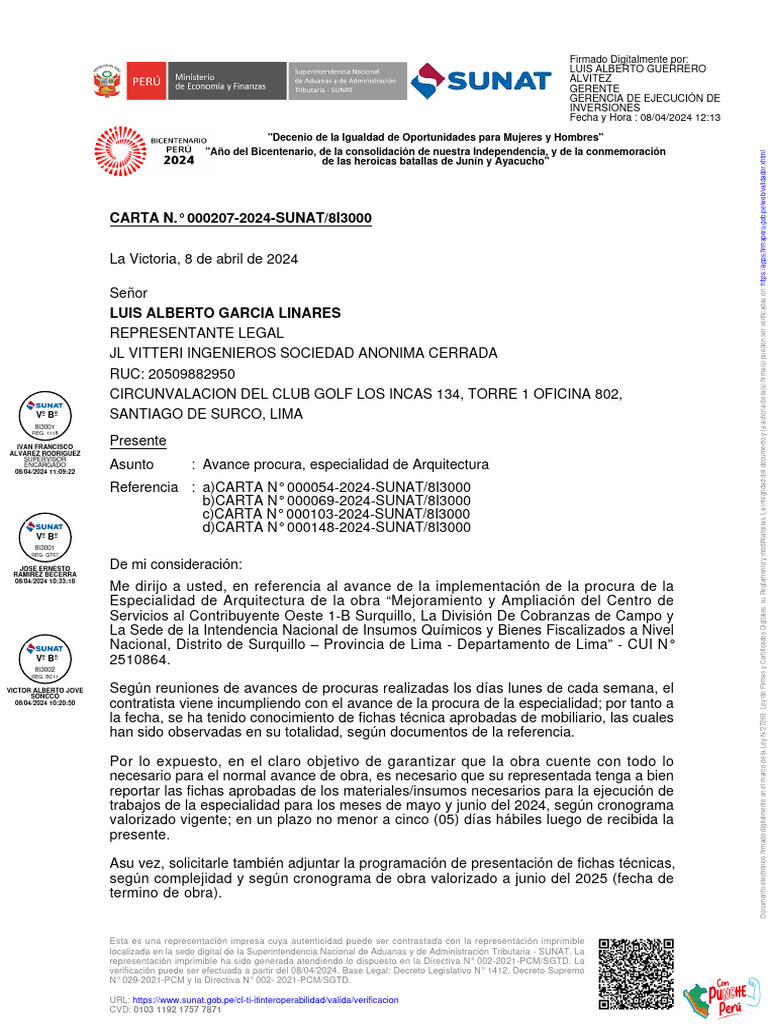 Avance y Requerimientos de Procura 2024 | PDF | Lima | Perú