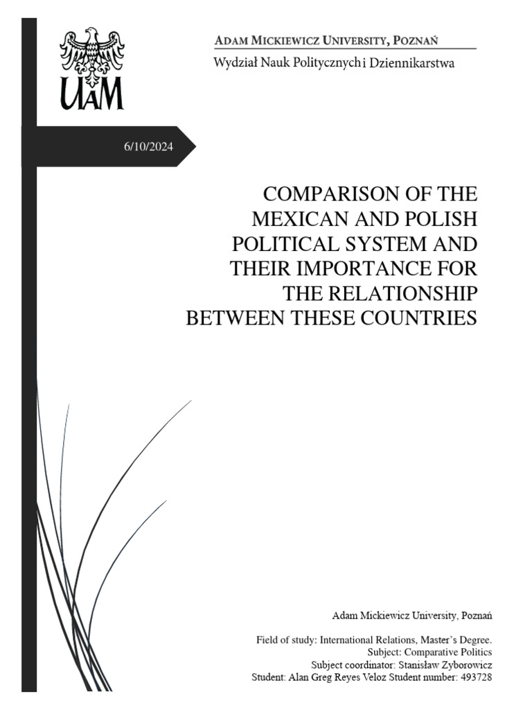 Comparison of The Mexican and Polish Political System and Their ... Comparison of The Mexican and Polish Political System and Their ...