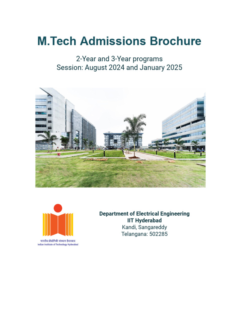 EE MTech Admissions Brochure Aug 2024 - Ver3 - Online | PDF | Electrical Engineering | Internet ...