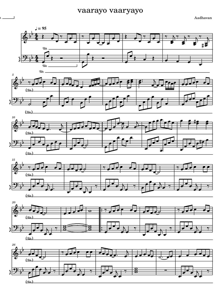 Vaarayo Vaarayo Piano Sheet Music | PDF