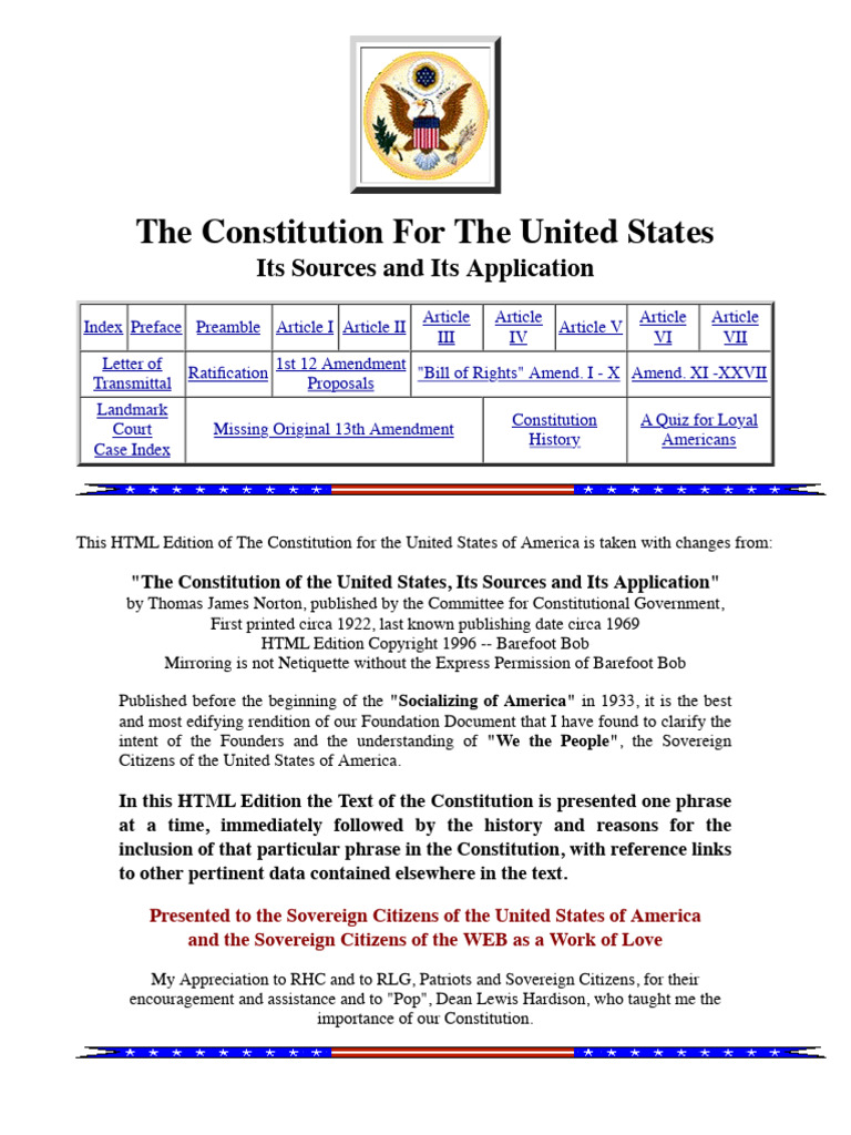 The Constitution For The United States, Its Sources and Its ...