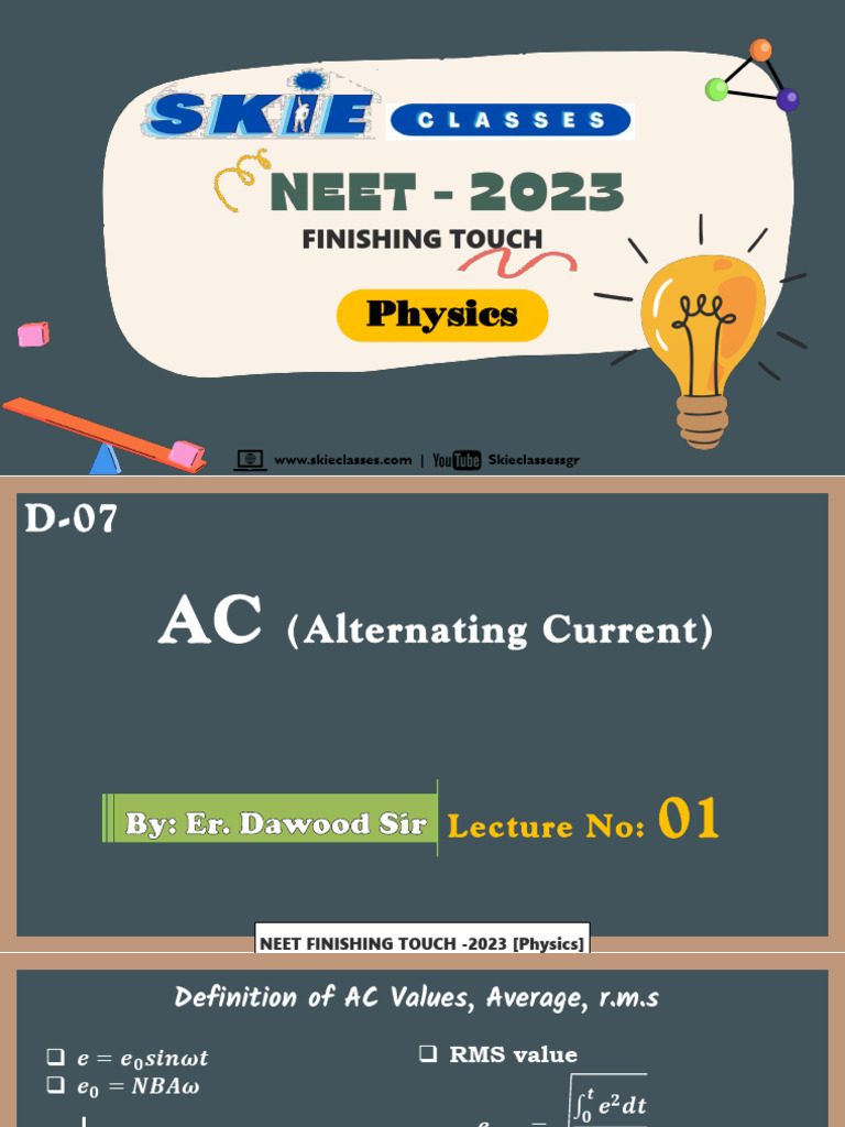(PPT) AC (Alternating Current) D-07_Lec - 01 & Lec 02 | Download Free ... (PPT) AC (Alternating Current) D-07_Lec - 01 & Lec 02 | Download Free ...