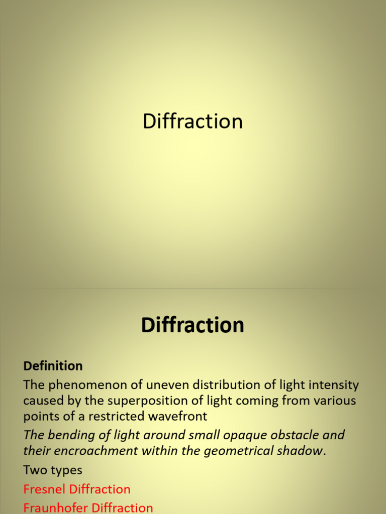 Diffraction 1 | PDF | Diffraction | Optics
