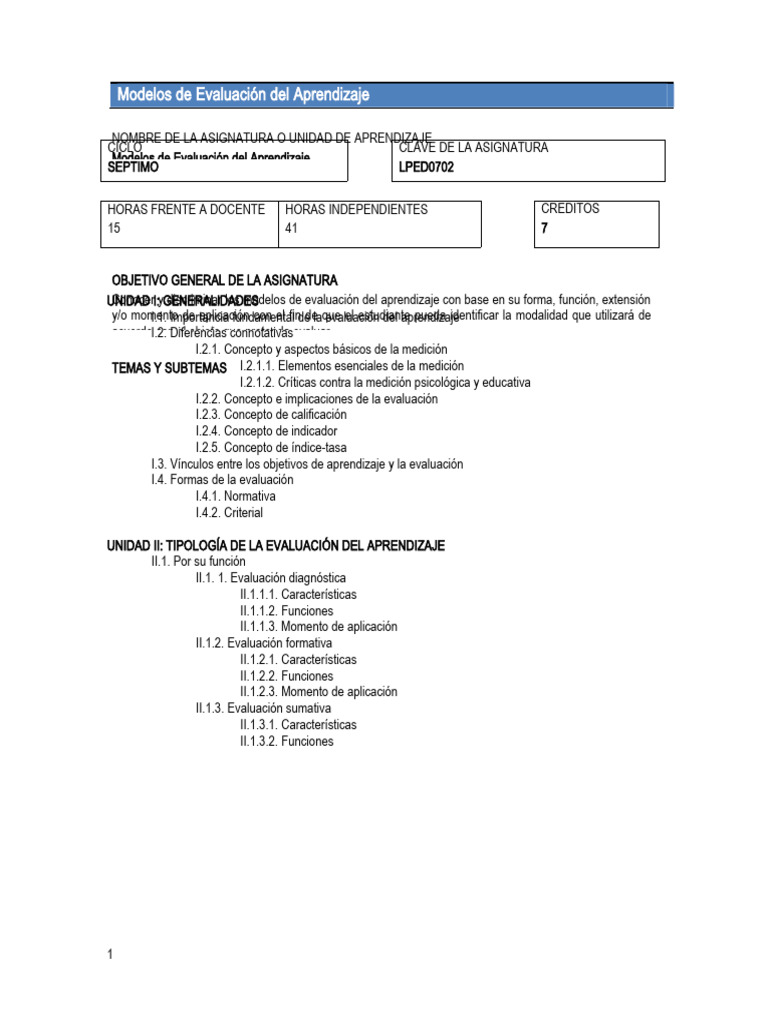 Modelos de Evaluación Del Aprendizaje | PDF | Maestros | Evaluación