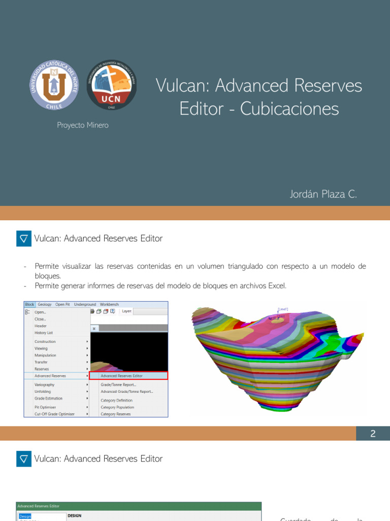 2022 - PLAZA, J. - 05 Manual Vulcan - Advances Reserves Editor - Cubicaciones - UCN (1 ...