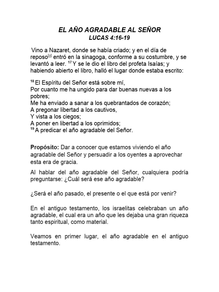 El Año Agradable Al Señor | PDF | Cristo (título) | Pecado