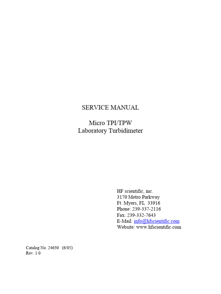 Micro TPI-TPW Service Manual | PDF | Optics | Legal Liability