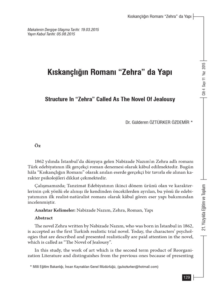 Zehra Roman Tahlili | PDF