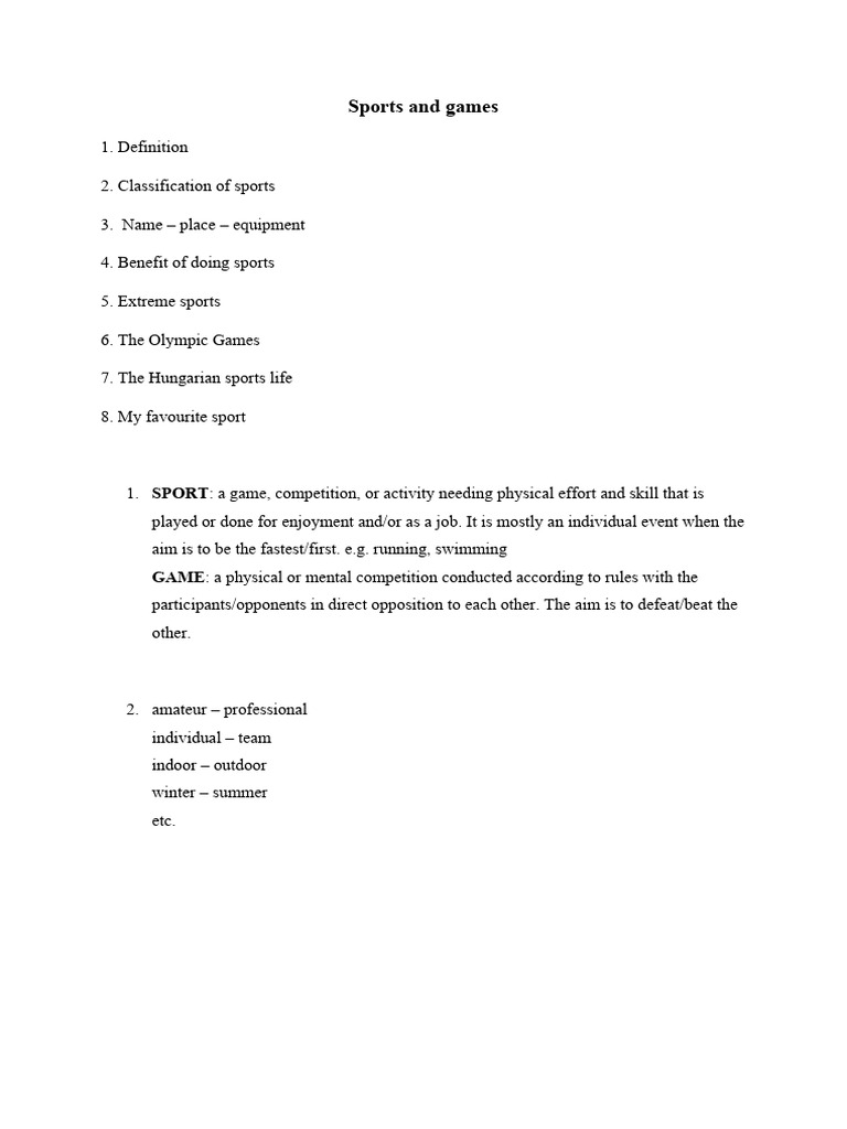 Sports-and-games | PDF | Sports | Olympic Games
