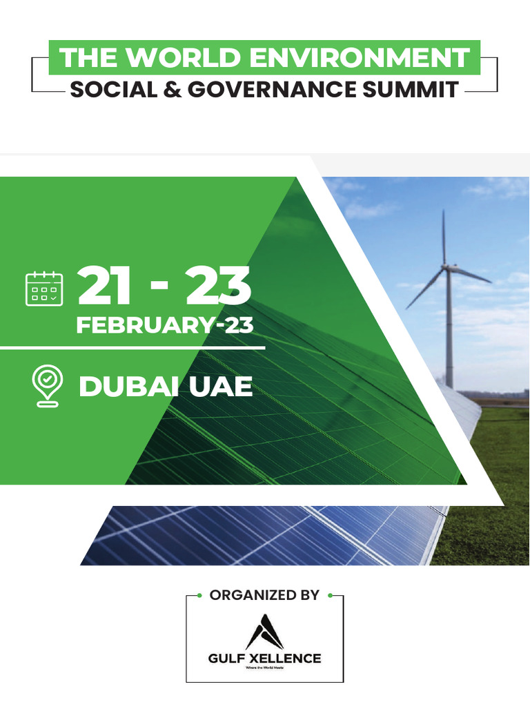 World ESG SUMMIT pdf | Download Free PDF | Sustainability | Green Economy