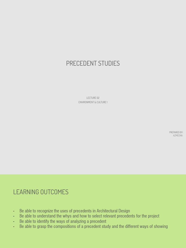 Precedent Studies | Download Free PDF | Precedent | Cognition