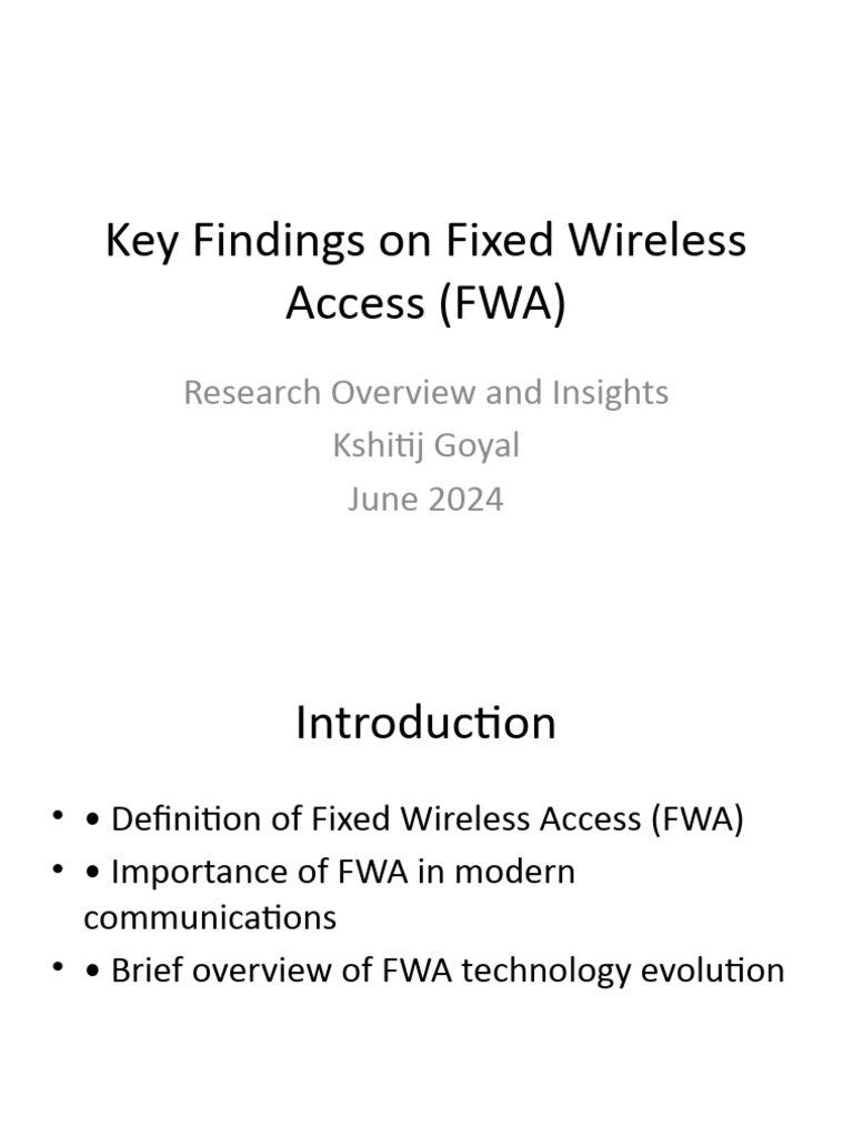 FWA Key Findings Presentation | PDF