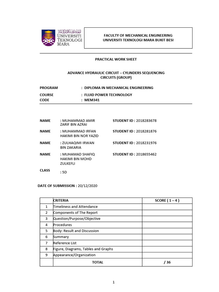 Experiment 5 Advance Hydraulic Circuit Cylinders Sequencing Circuits | Download Free PDF | Valve ...