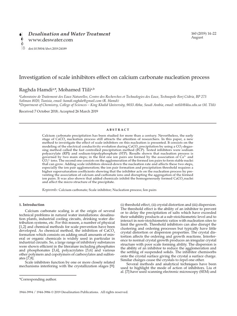 Investigation of Scale Inhibitors Effect | PDF | Ph | Solubility