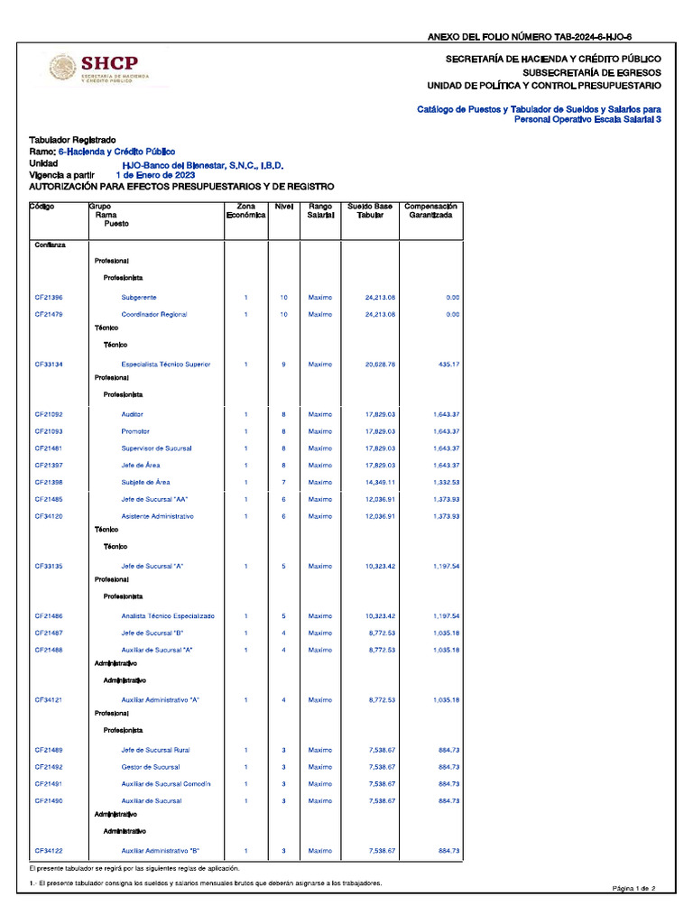 6 Informe Tabulador Actualizado TAB-2024-6-HJO-6 | PDF