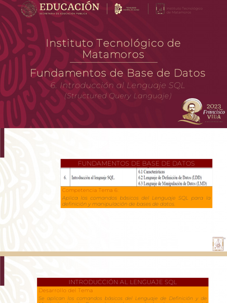 T6 Introducción Al Lenguaje SQL | PDF | Bases de datos | SQL T6 Introducción Al Lenguaje SQL | PDF | Bases de datos | SQL