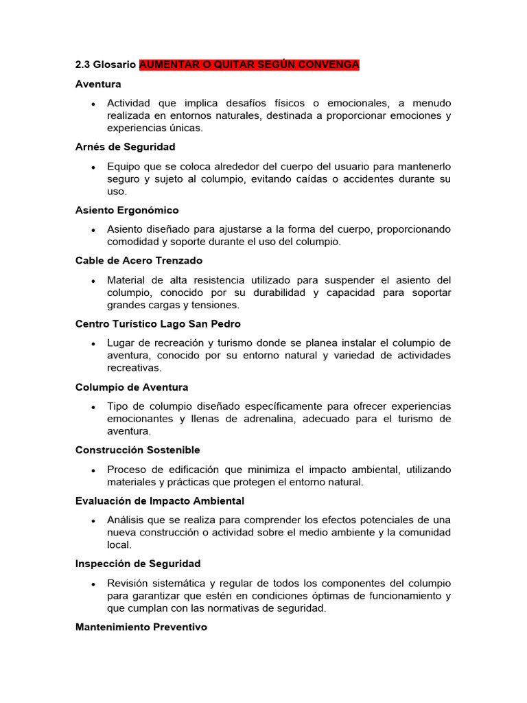 2 Columpio Proyecto | PDF | Turismo | Herramientas