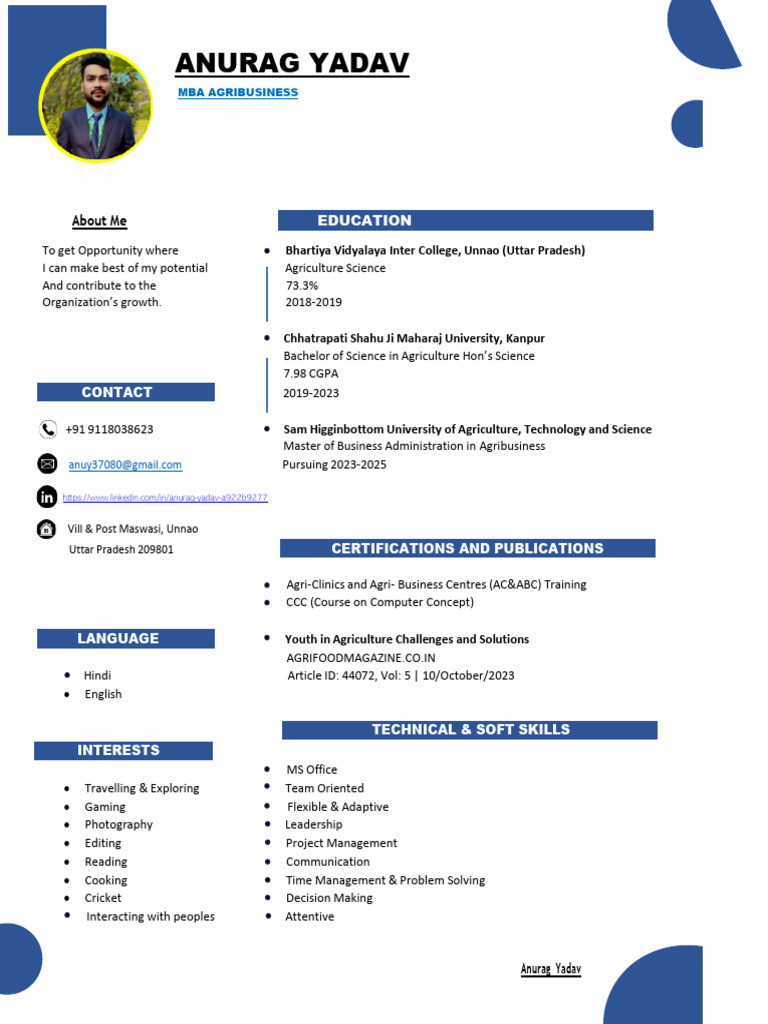 Anurag CV | PDF