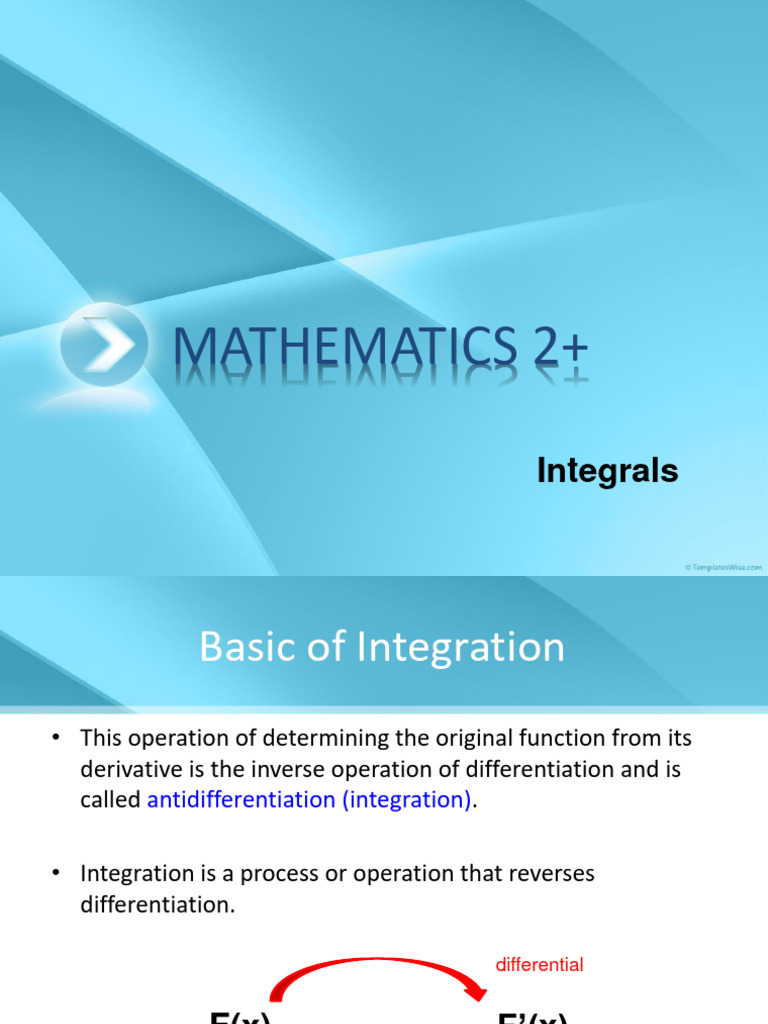 01 Mat2+ Integral New | PDF | Integral | Mathematical Concepts