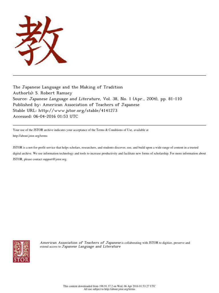 Japanese Language Tradition Evolution | PDF | Japanese Language ...